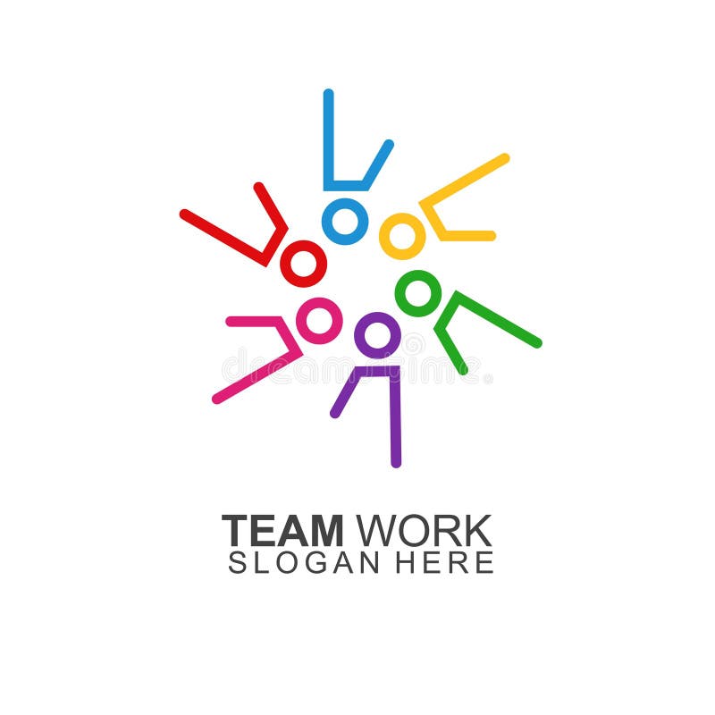 Team Work Logo Design stock vector. Illustration of vector - 182445686