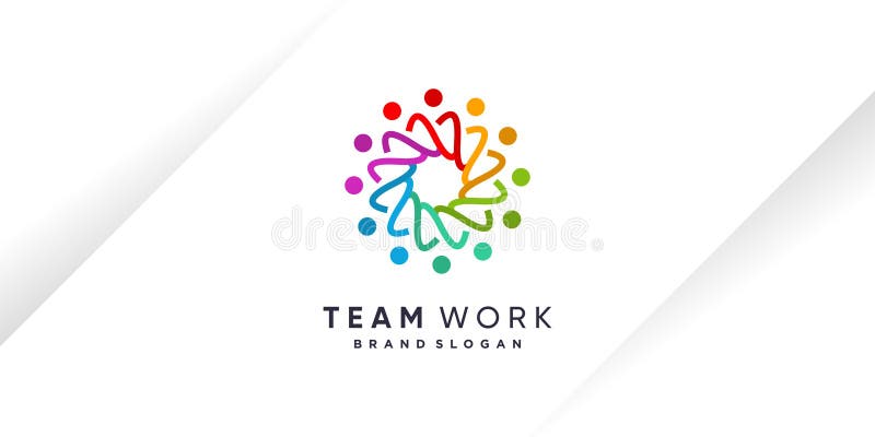 Team Work Logo Design Vector with Unique Style for Charity, Humanity ...