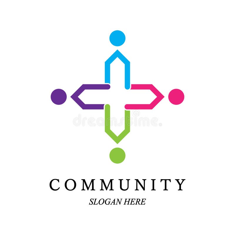 Team Work Logo Template. Concept of Community Friendship, Unity. Vector ...