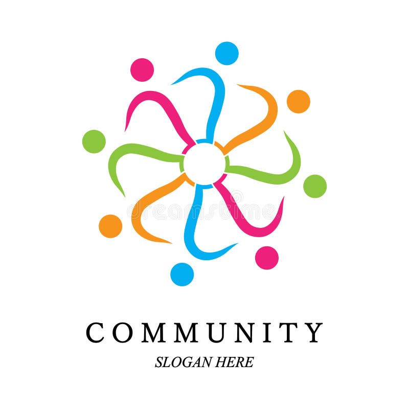 Team Work Logo Template. Concept of Community Friendship, Unity. Vector ...