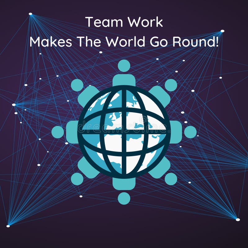 Team Work Makes the World Go Round Stock Illustration - Illustration of ...