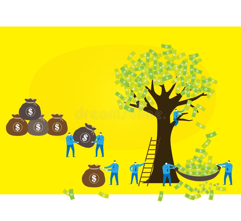 Team work: money tree stock illustration. Illustration of improvement ...
