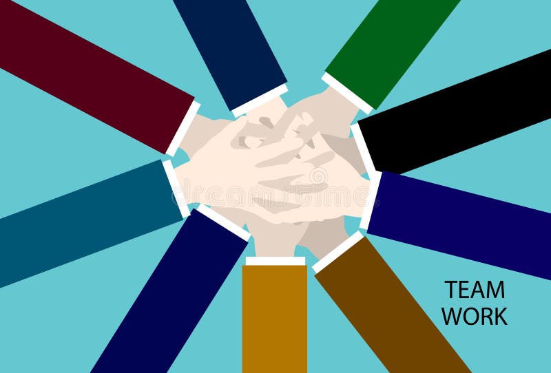 Team Work. Multicultural Hands Team Work Stock Vector - Illustration of ...