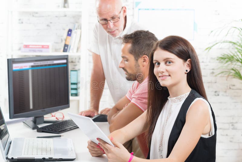 A Team at Work in the Office, Stock Image - Image of meeting, group ...