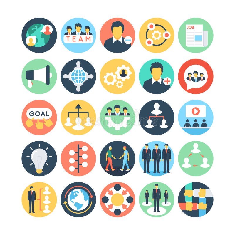 Team Work and Organization Vector Icons 2 Stock Illustration ...