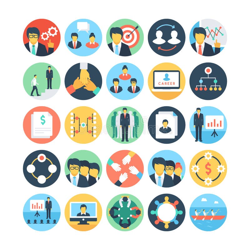 Team Work and Organization Vector Icons 3 Stock Illustration ...