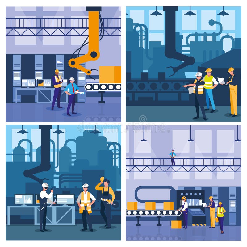 Cartoon Manufacture Building Pollution Pipes Stock Vector ...