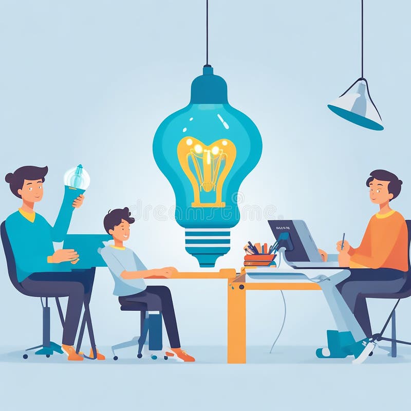 Team work with 3 persons stock illustration. Illustration of helping ...