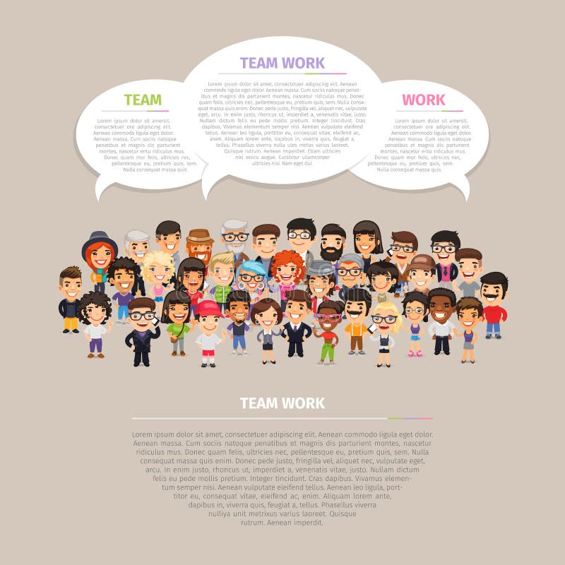 Team Work Poster with People Stock Vector - Illustration of cartoon ...
