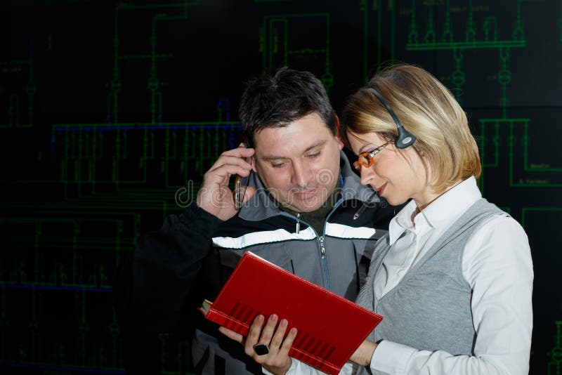 Team Work in Power Distribution Control Center Stock Image - Image of ...