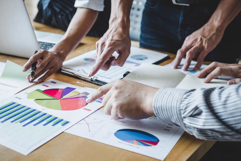 Team Work Process, Business Team Managers Working and Discussing with ...