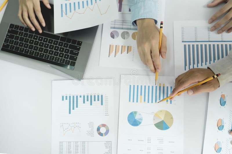 Team Work Process. Young Business Managers Crew Working with New ...