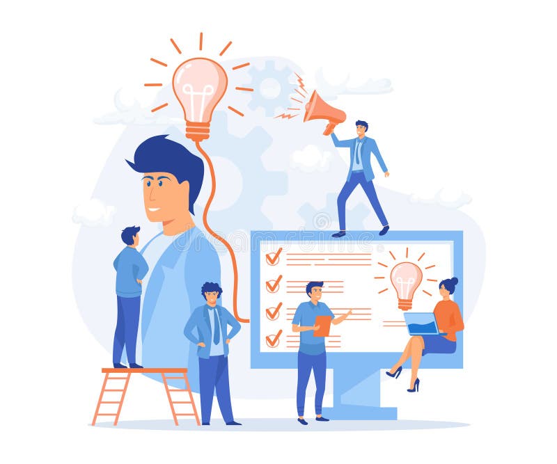 Team Work on Realization Idea. People Make List Creative Ideas Stock ...