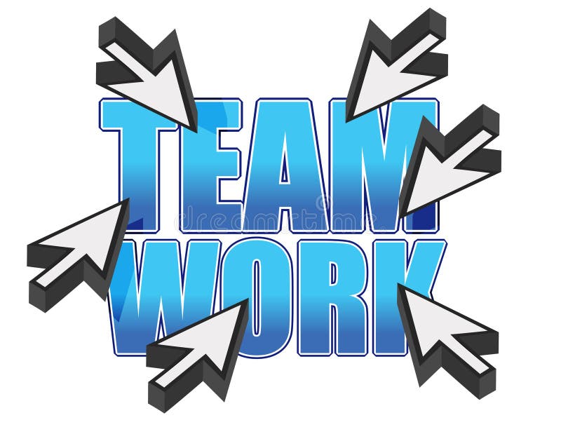 Team Work Sign and Mouse Cursors Stock Vector - Illustration of ...