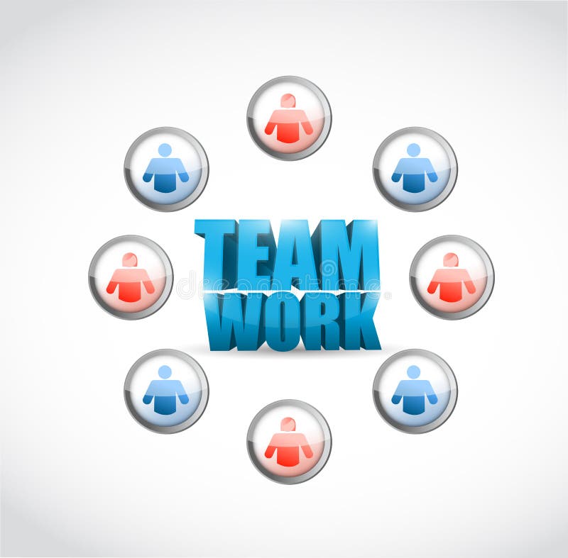 Team Work. Social Network Illustration Design Stock Illustration ...