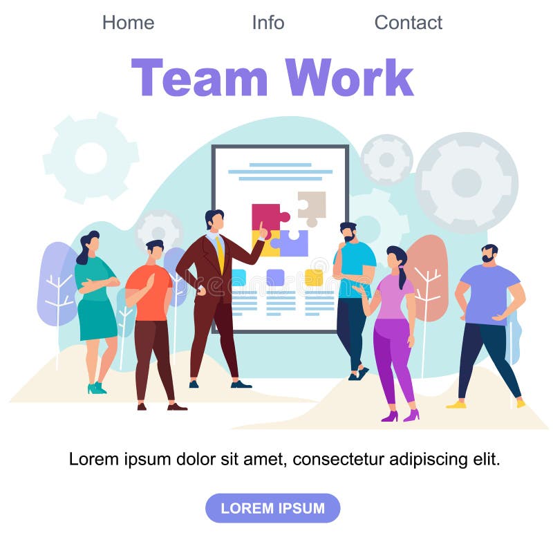 Team Work Horizontal Banner with Copy Space Stock Vector - Illustration ...
