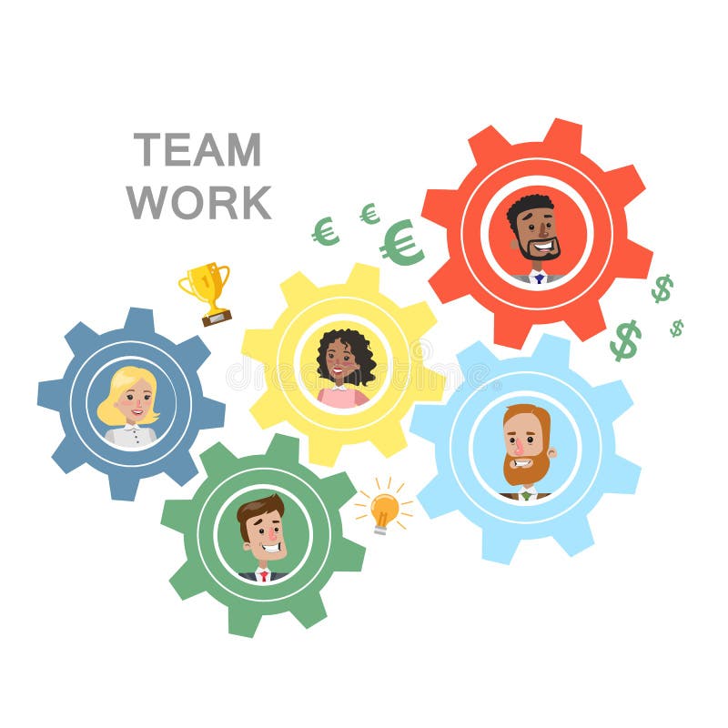 Team work system. stock vector. Illustration of coworking - 101492430