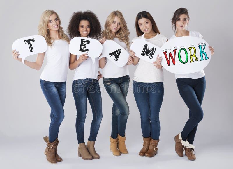 Team work stock photo. Image of ethnicity, bubble, cooperation - 48661864