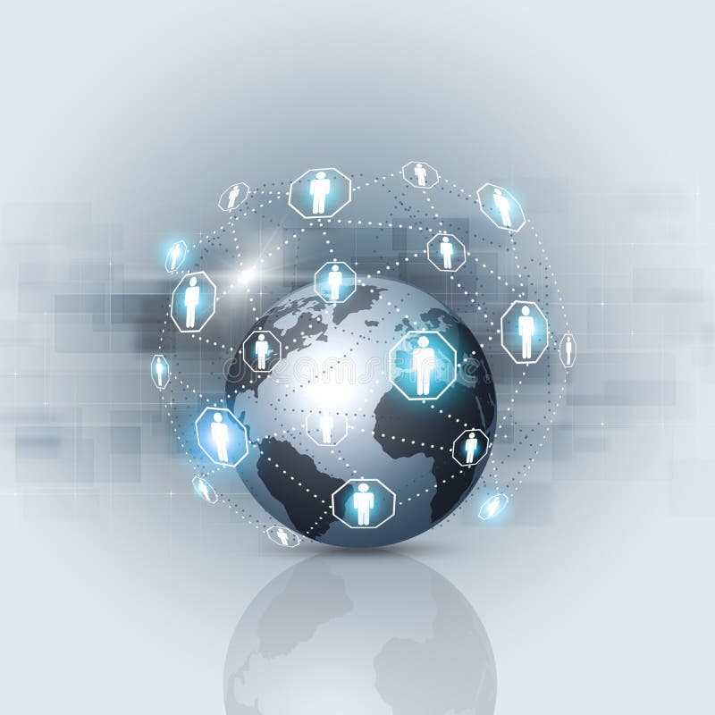 Work Map with Technology Background Stock Vector - Illustration of ...