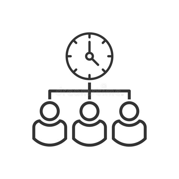 Team Work Time Management Icon Stock Illustration - Illustration of ...