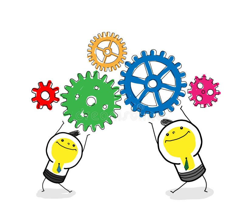 Team work: Think together stock illustration. Illustration of ...