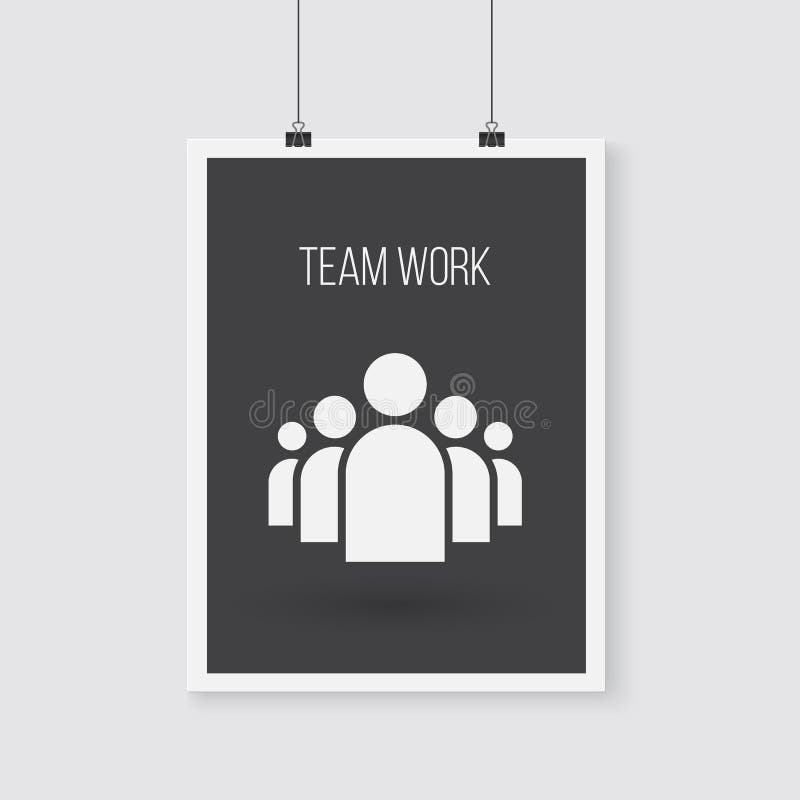 Team Work Vector Poster on a Wall. Vector Group Icon Stock Vector ...