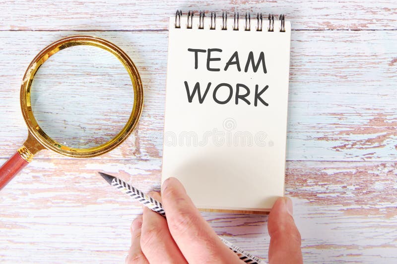 TEAM WORK Written on a Blank Sheet of a Notebook Stock Photo - Image of ...