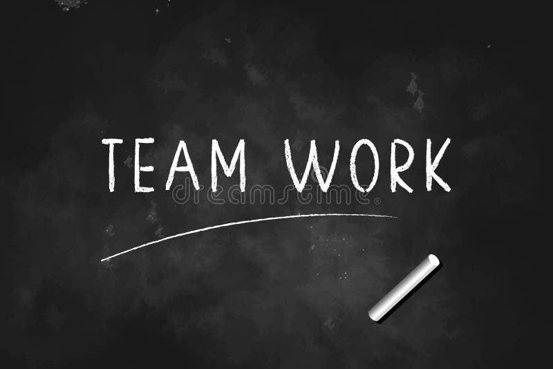 TEAM WORK Written with Chalk on Blackboard Icon Logo Design Vector ...