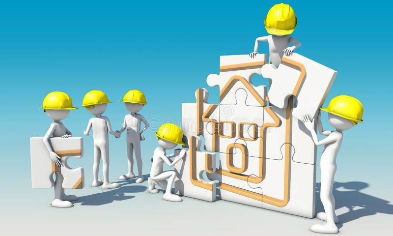 Teamwork for Construction Site Stock Illustration - Illustration of ...