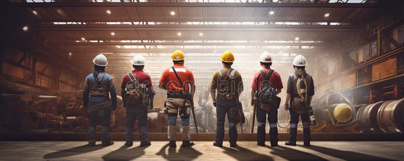 Construction Engineer Planning Work on Factory Site Stock Illustration ...