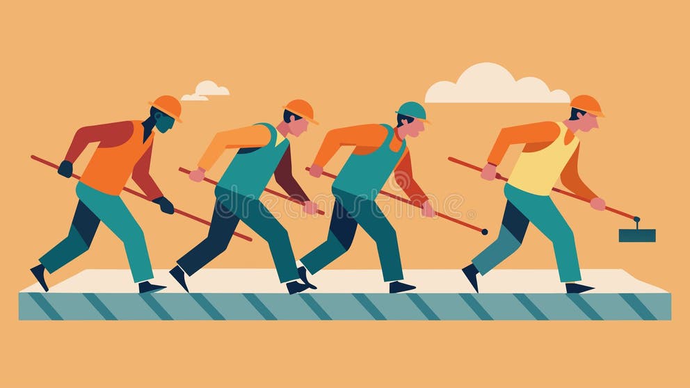 The Team of Workers Move with Practiced Efficiency Quickly and ...