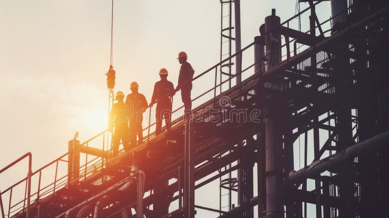 Team of Workers Performing Maintenance Stock Illustration ...