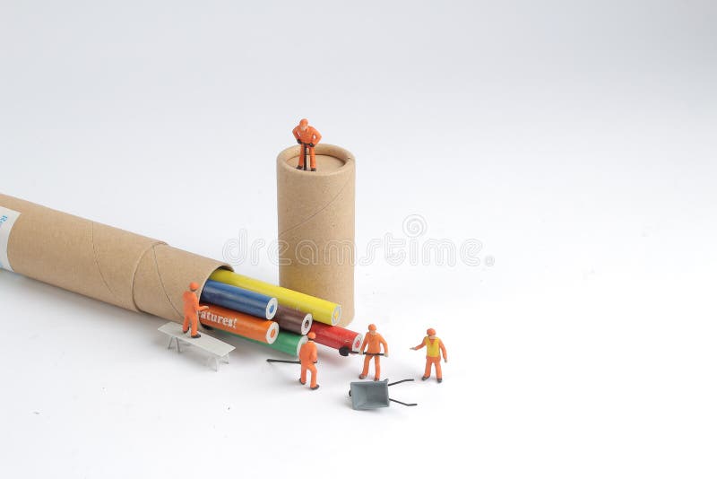 The Team of Workers Work on Color Pen Stock Image - Image of conceptual ...
