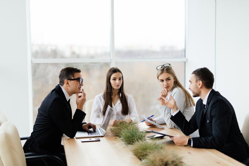 Team Working in Conference Room in Modern Office. Stock Photo - Image ...