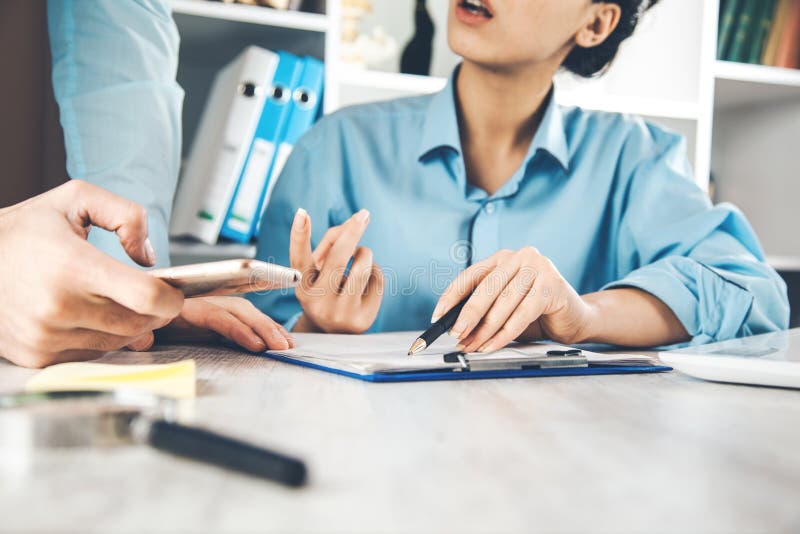 Team Working in Document and Computer on Office. Stock Photo - Image of ...