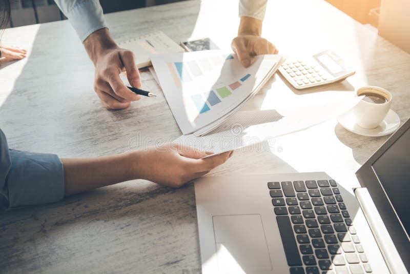 Team Working in Document and Graph Stock Image - Image of planning ...