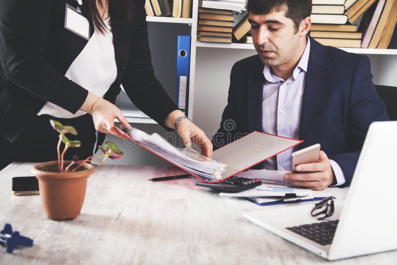 Team working in document stock photo. Image of digital - 140460856