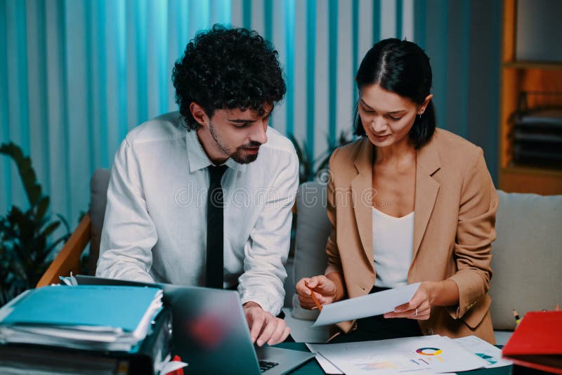 Team Working on Project Documents Stock Photo - Image of cooperation ...