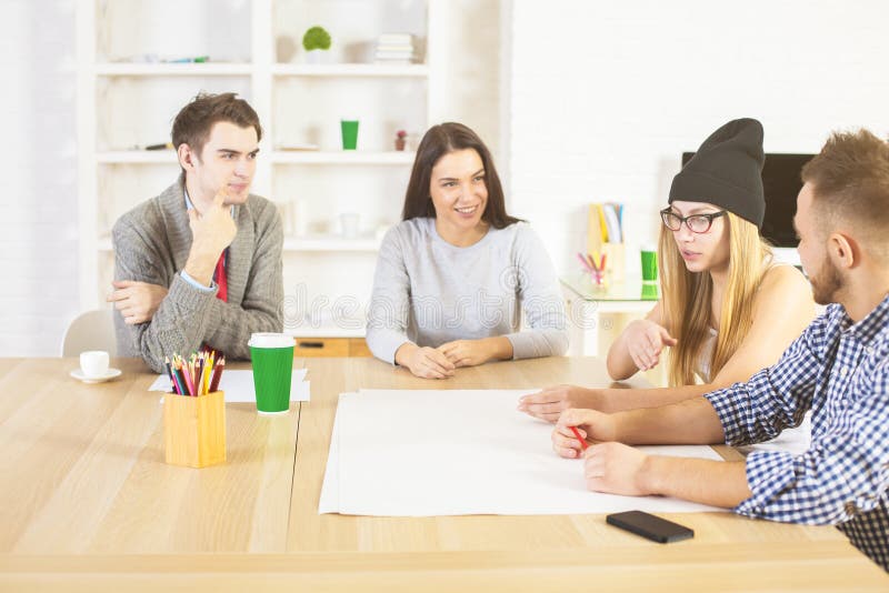 Team working on project stock image. Image of entrepreneurship - 88720731