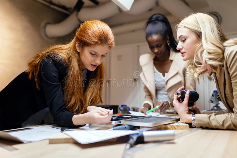 Team Working on Project Together Stock Image - Image of equipment ...