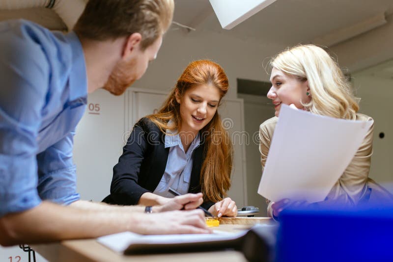 Team Working on Project Together Stock Image - Image of ideas ...