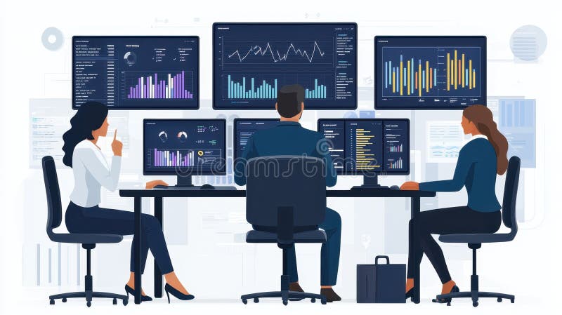 Data Analysis Team Collaboration in Modern Office Environment for ...