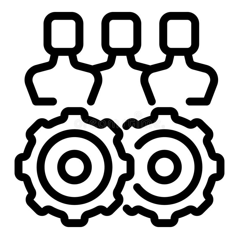 Team Working Together with Two Gears Generating Ideas Stock Vector ...