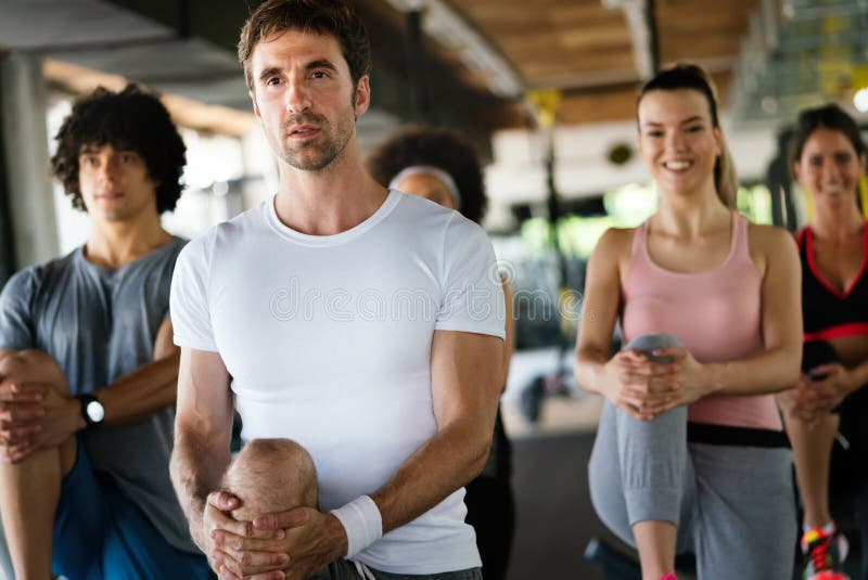 Team Workout in Gym To Reach Goals Stock Image - Image of friends ...