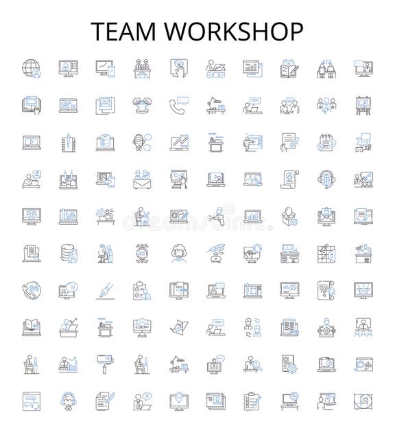 Team Workshop Outline Icons Collection. Workshop, Team, Training ...