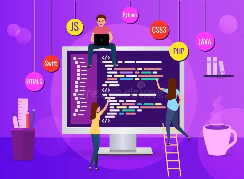 Purple Programming Hex Code Stock Illustration Illustration Of Geek Language 136545735