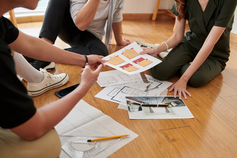 Architects Discussing Project Documents Stock Image - Image of ...