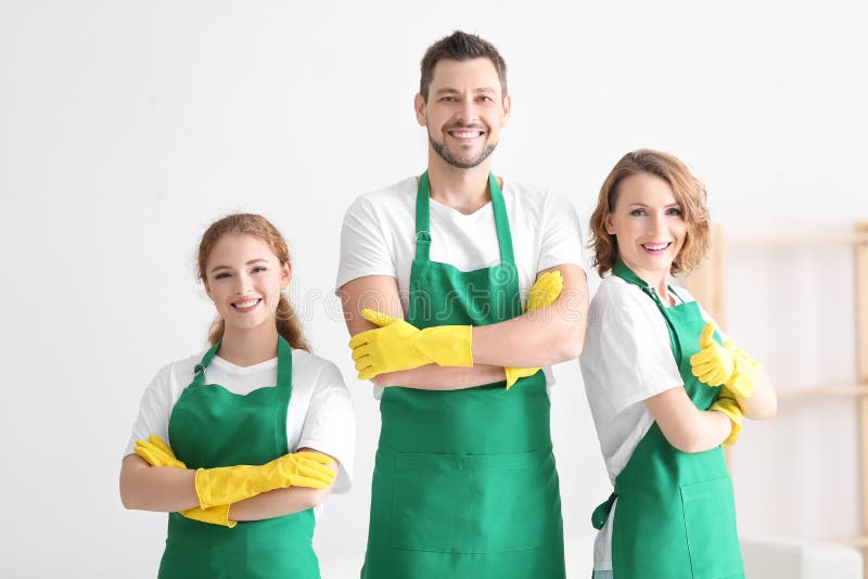 Professional Cleaning Crew Washing Floor Stock Photo - Image of expert ...