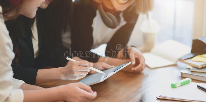 Team of Young Female Freelancer Planing Their Concepts Structure ...