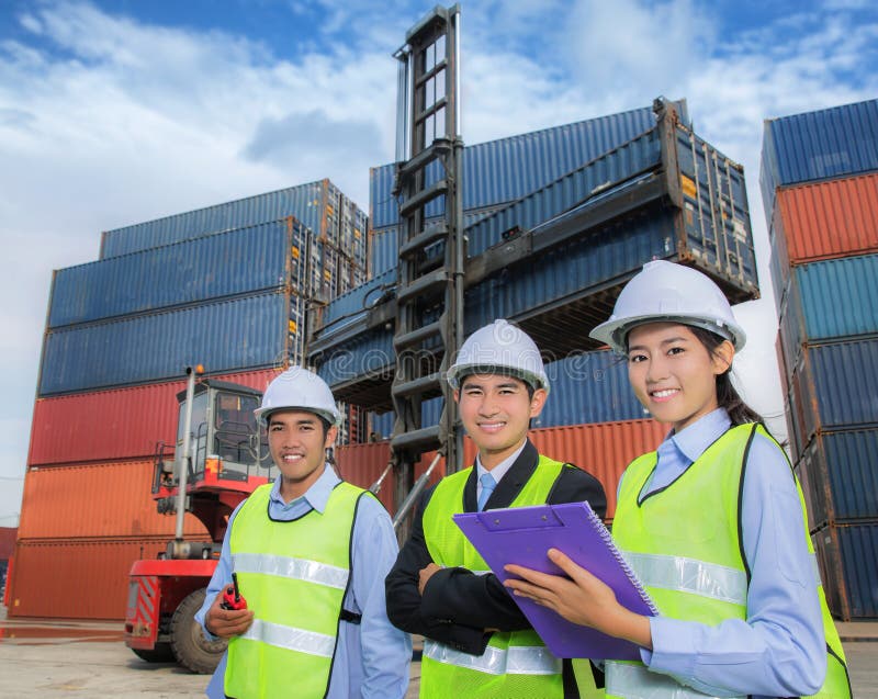 Team of Young Logistic Business People Stock Image - Image of business ...